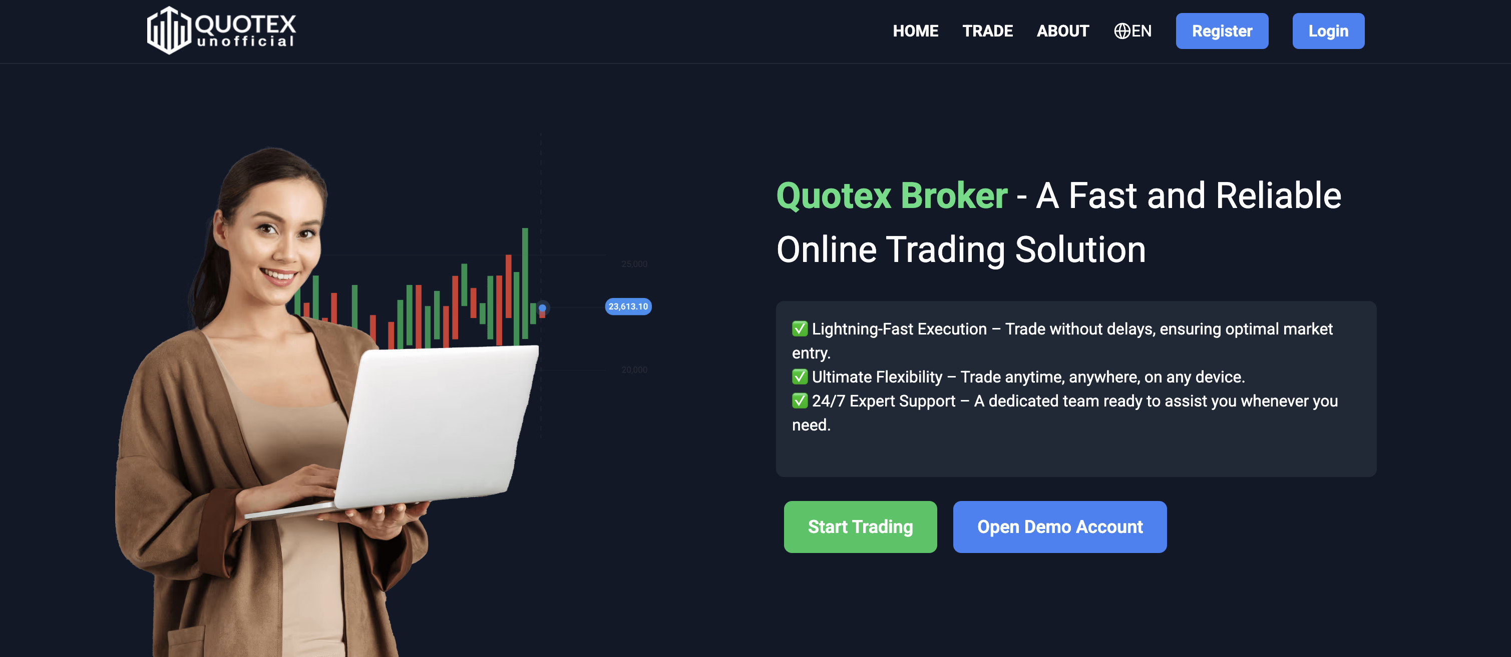 Quotex Broker - Plataforma de Trading en Línea Rápida y Confiable